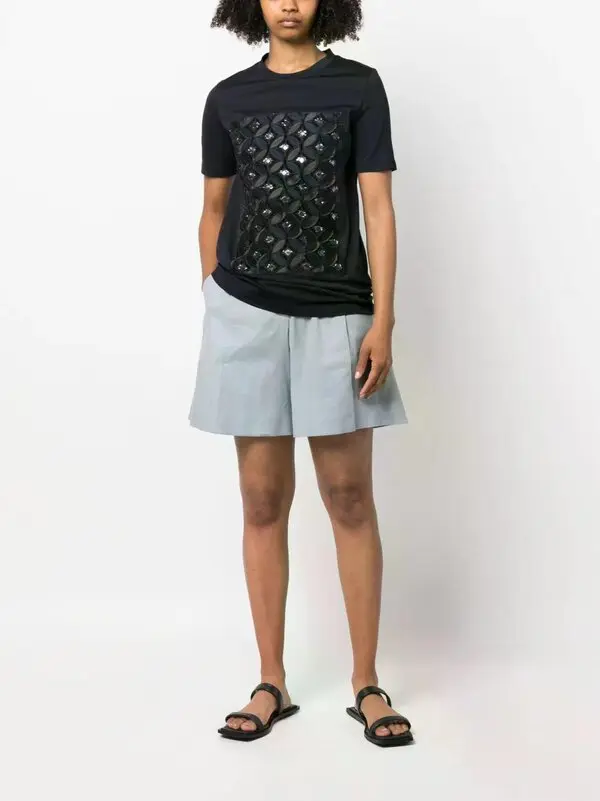 Fabiana Filippi Jacquard Embellished Crew Neck T-shirt