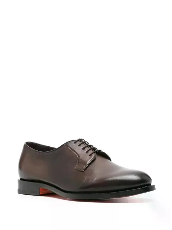 Santoni Leather Derby Shoes - Brown