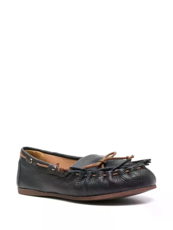 P.a.r.o.s.h Leather Loafers With Fringe Detailing