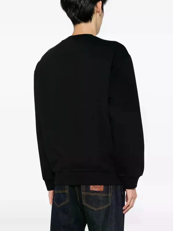 A.p.c. Devoré Effect Logo-print Crewneck Sweatshirt - Black