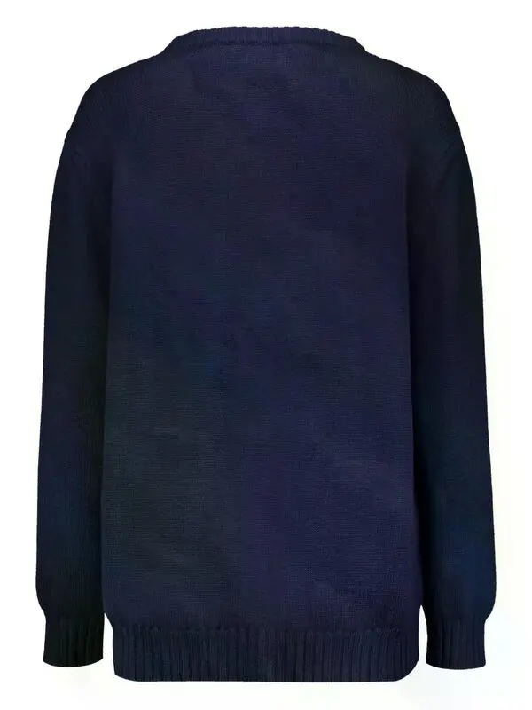 Alberta Ferretti Intarsia-knit Logo Crew Neck Jumper