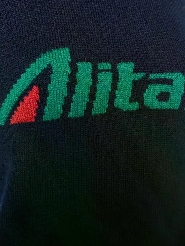 Alberta Ferretti Intarsia-knit Logo Crew Neck Jumper
