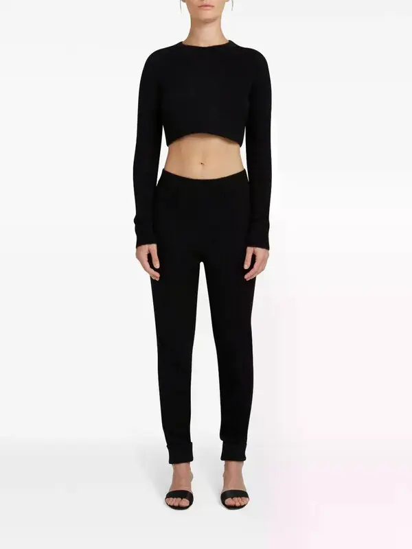 Cashmere In Love Luz Ribbed Wool-cashmere Track Pants