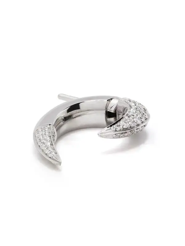 SHAUN LEANE 18kt White Gold Pavé Diamond Talon Earrings