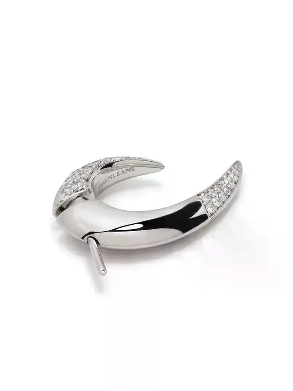 SHAUN LEANE 18kt White Gold Pavé Diamond Talon Earrings