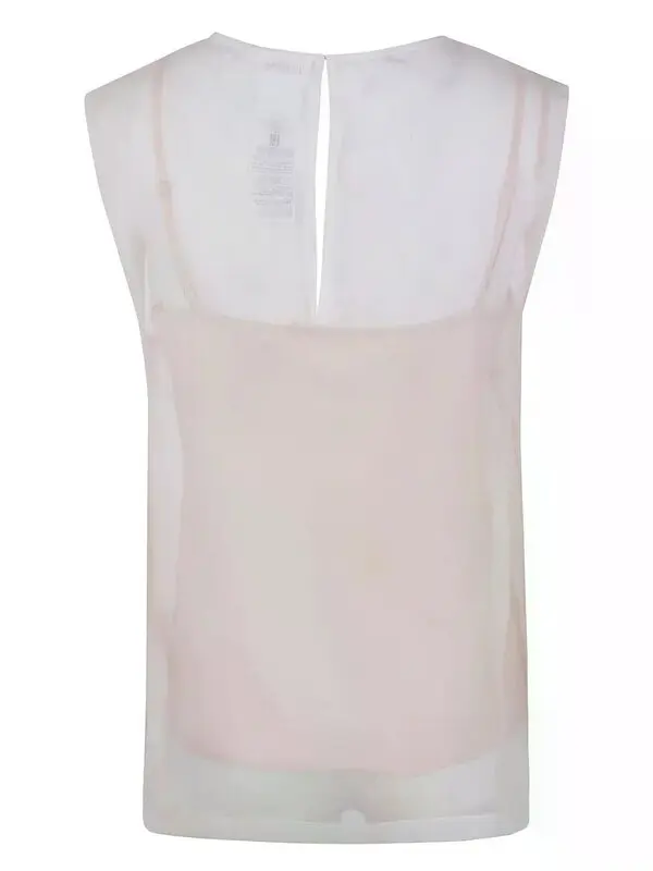 P.a.r.o.s.h Sleeveless Semi-sheer T-shirt - Neutrals