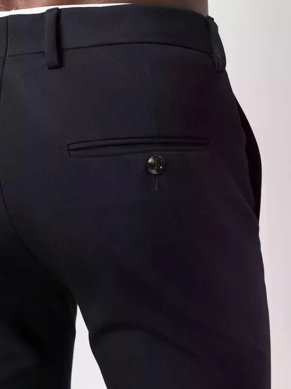 DELL'OGLIO Navy Cotton Tailored Trousers