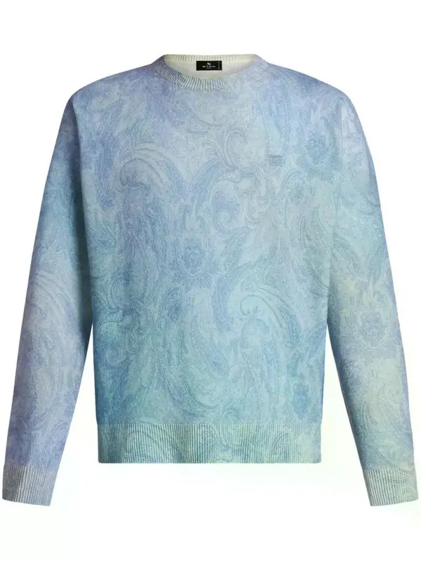 Etro Paisley Intarsia-knit Jumper - Blue