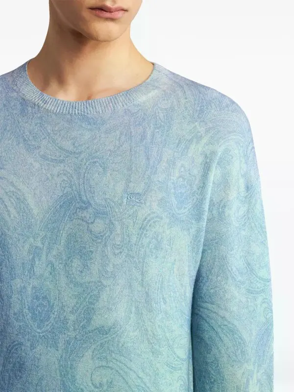Etro Paisley Intarsia-knit Jumper - Blue