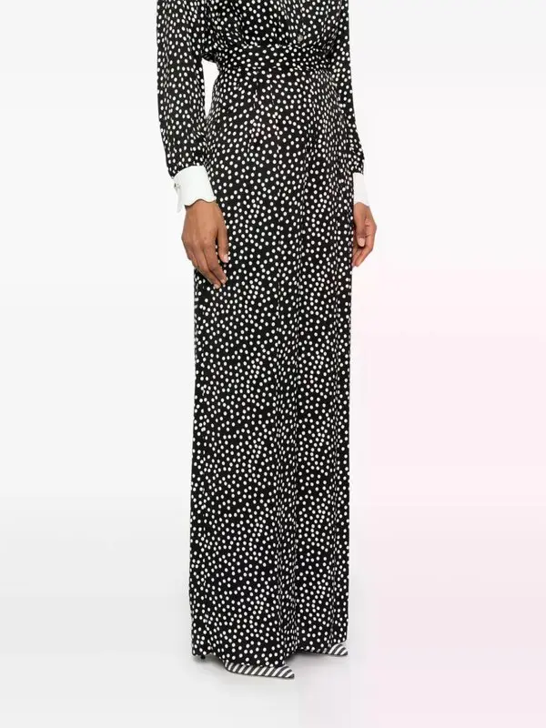 NISSA Polka Dot Print Wide-leg Trousers
