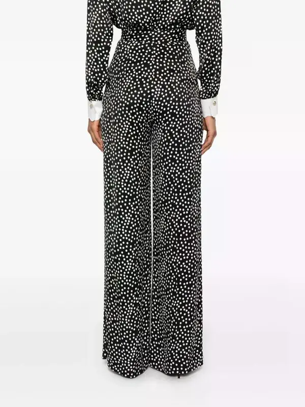 NISSA Polka Dot Print Wide-leg Trousers