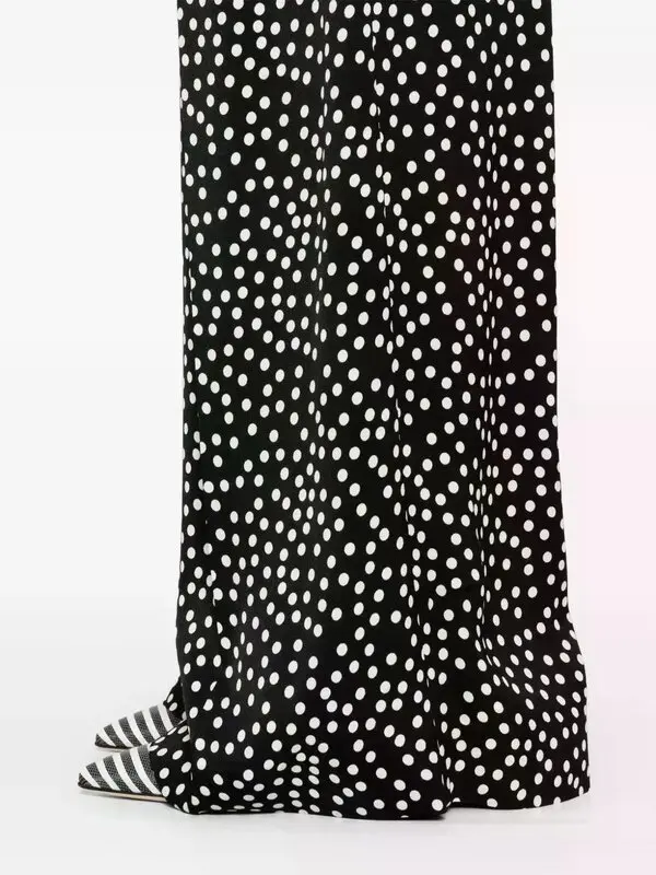 NISSA Polka Dot Print Wide-leg Trousers
