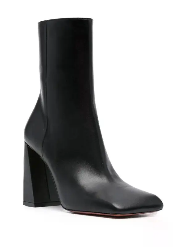 Amina Muaddi Marine 100mm Leather Ankle Boots
