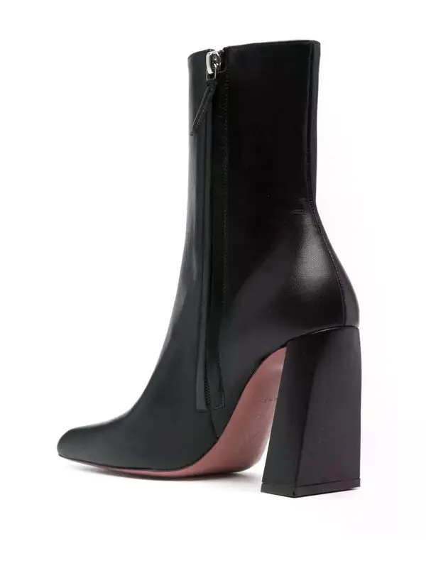 Amina Muaddi Marine 100mm Leather Ankle Boots