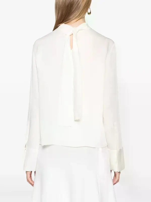 Theory Scarf Detail Silk Georgette Blouse