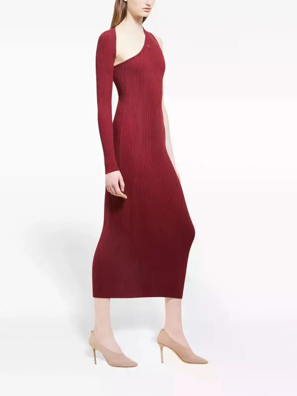 COURREGES Slash Ribbed Knit Dress