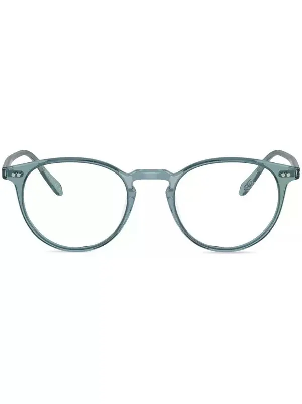 Oliver Spencer Riley-r Round-frame Glasses - Blue