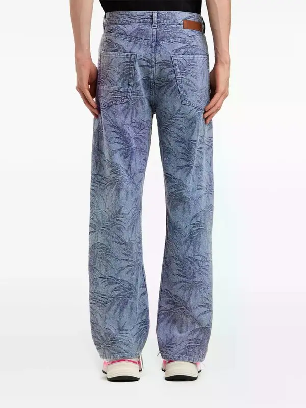 Palm Angels Palm Tree Print Straight-leg Jeans