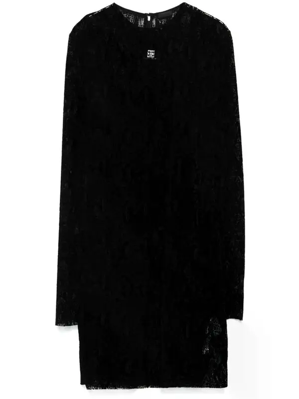 Givenchy Flocked Mini Dress - Black