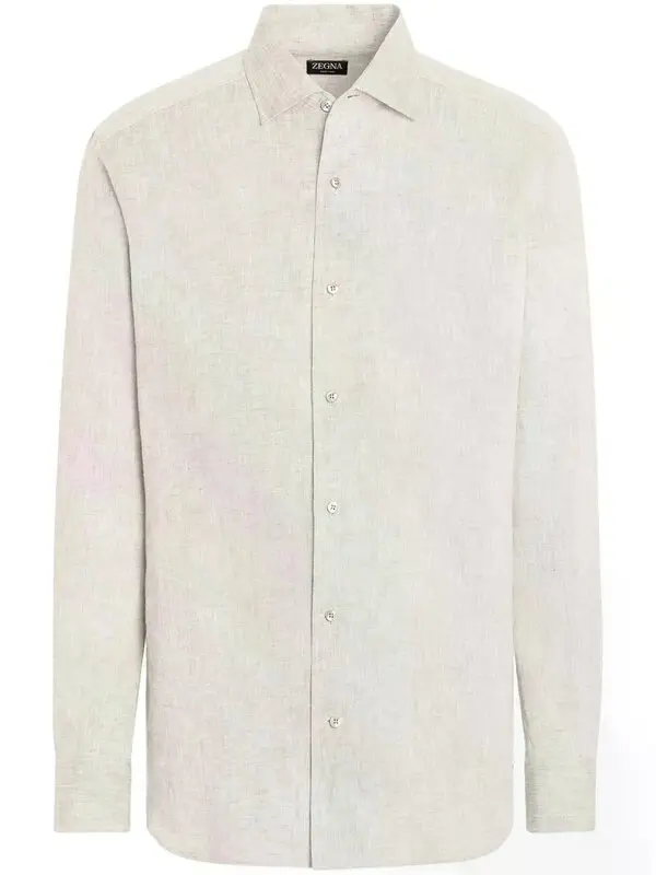 Zegna Oasi Lino Shirt - Neutrals