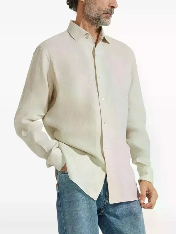 Zegna Oasi Lino Shirt - Neutrals