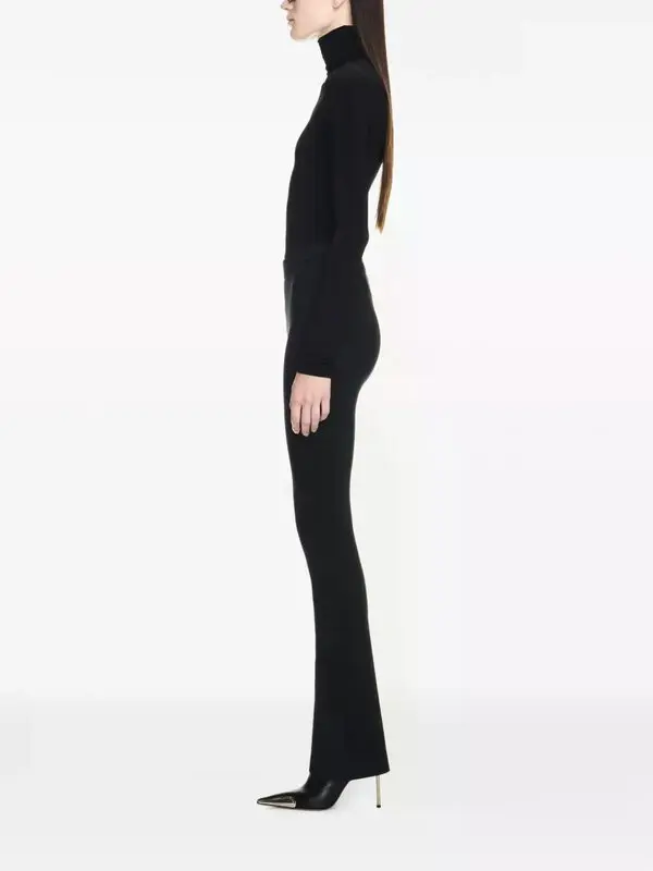 Off-White Logo-print Flared Trousers - Black