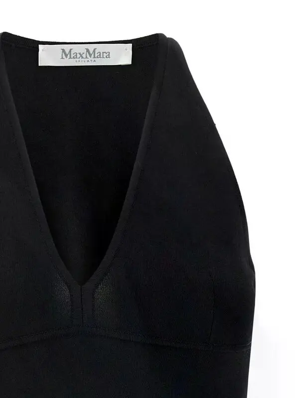 Max Mara Sleeveless V-neck Top - Black