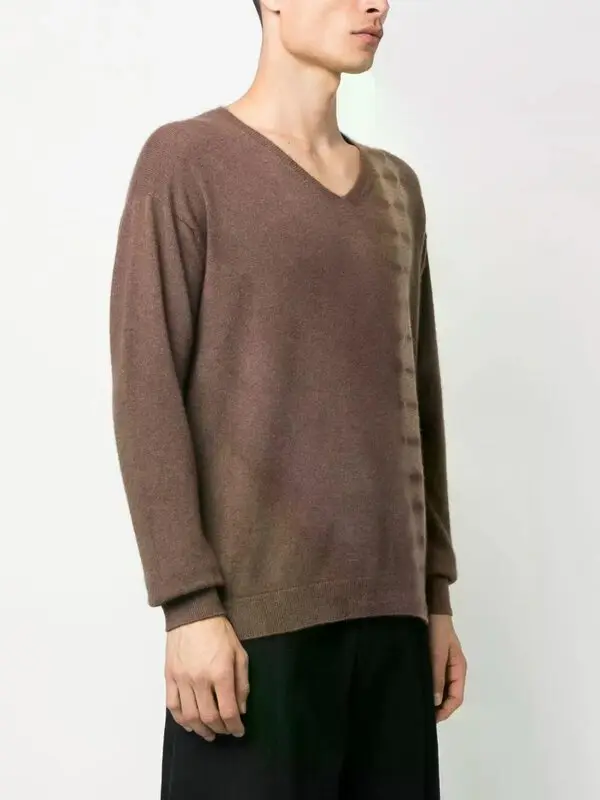 SUZUSAN Tie-dye V-neck Cashmere Jumper