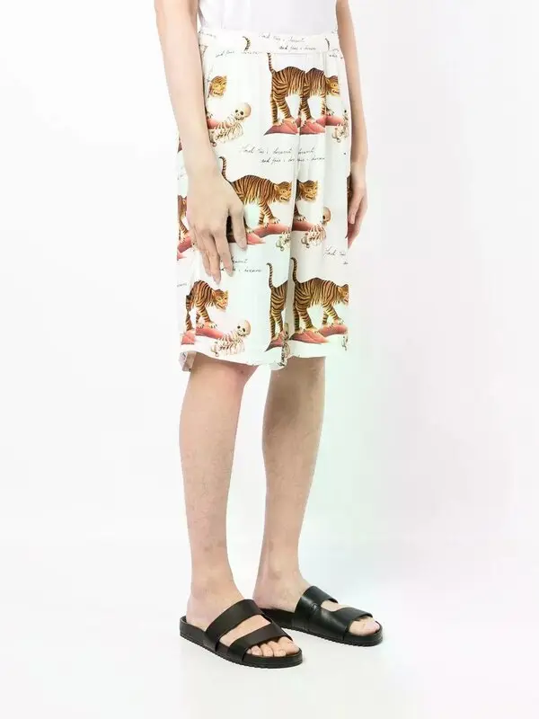 ENDLESS JOY Motif-print Bermuda Shorts - White