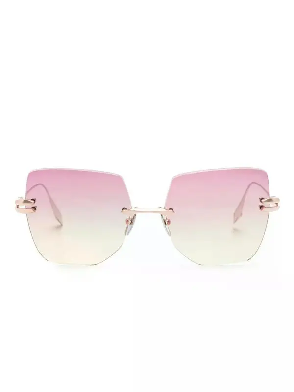 Dita Embra Titanium Rimless Sunglasses - Silver