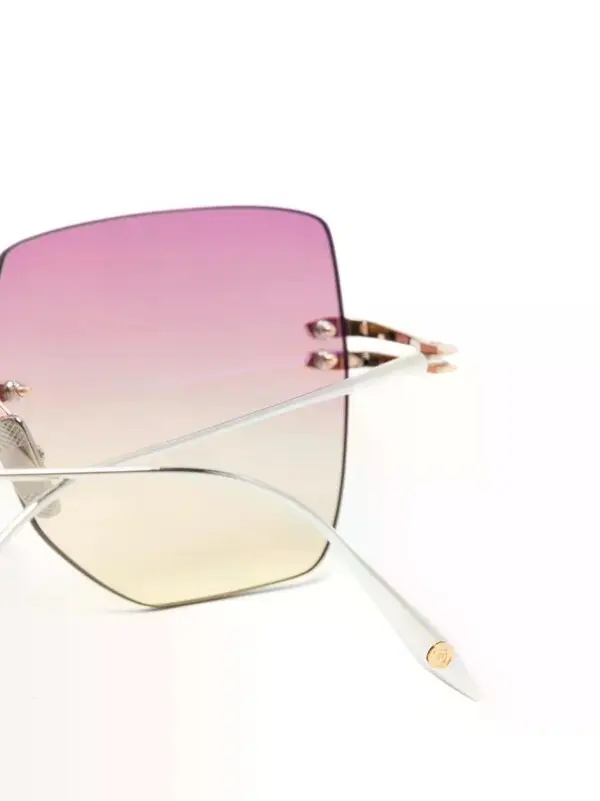 Dita Embra Titanium Rimless Sunglasses - Silver