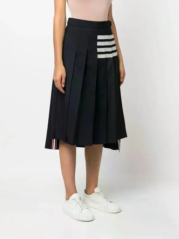 Thom Browne Pleated Stripe Print Skirt