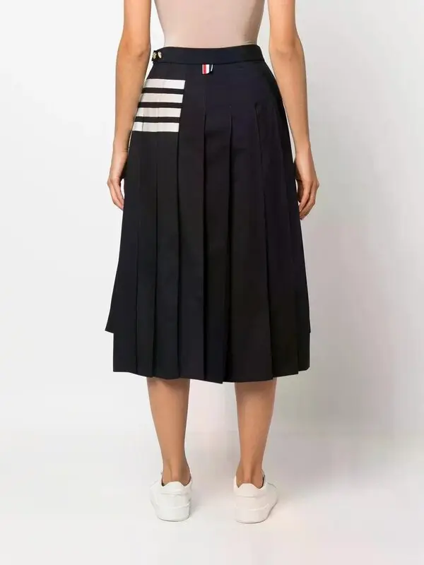 Thom Browne Pleated Stripe Print Skirt
