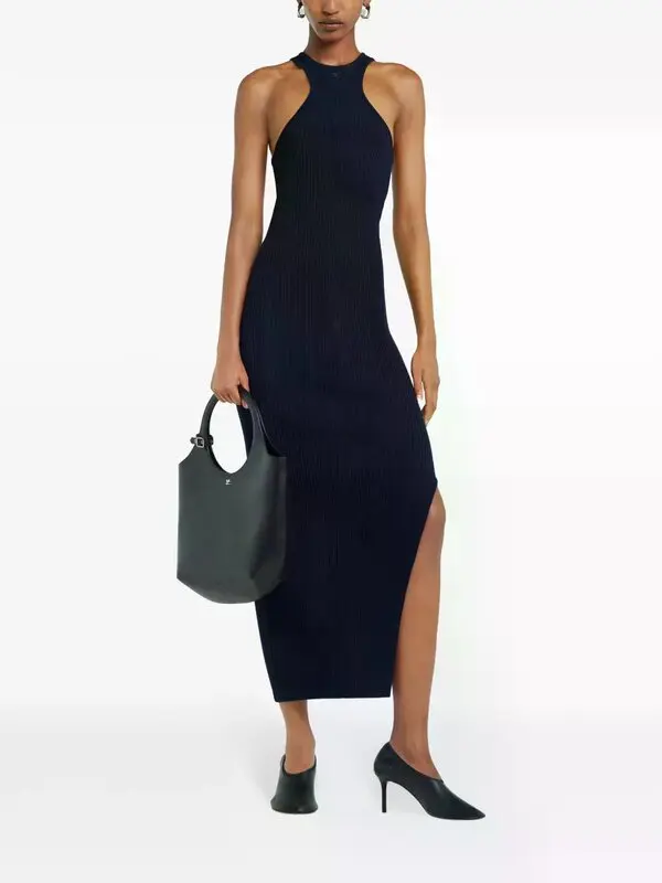 COURREGES Scuba Rib Knit Dress - Blue