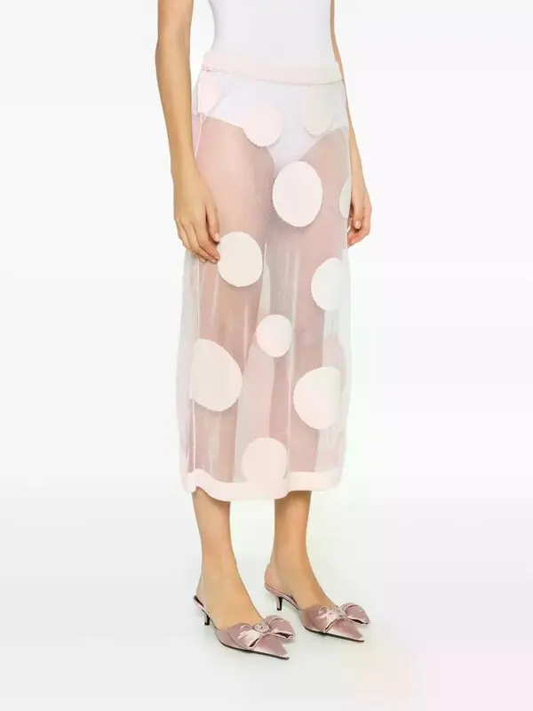 Viktor & Rolf Polka Dot Midi Skirt - Pink
