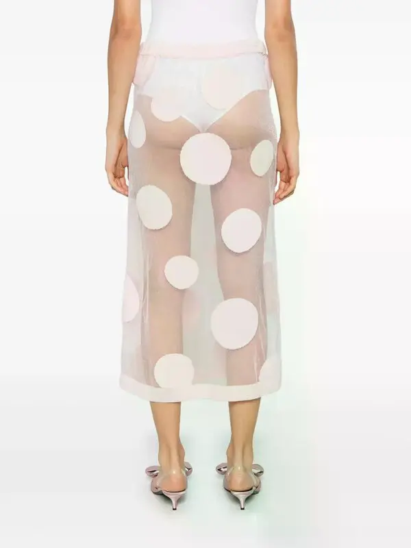 Viktor & Rolf Polka Dot Midi Skirt - Pink