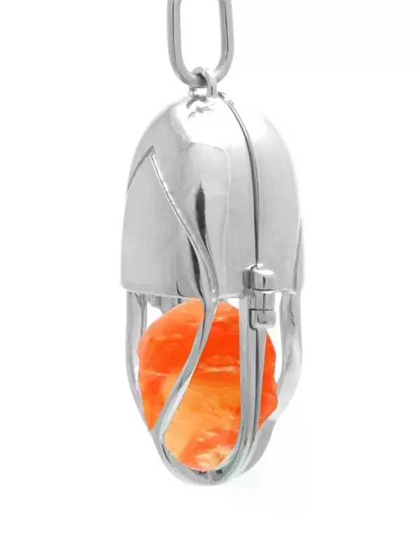 CAPSULE ELEVEN Carnelian Statement Pendant Necklace - Silver