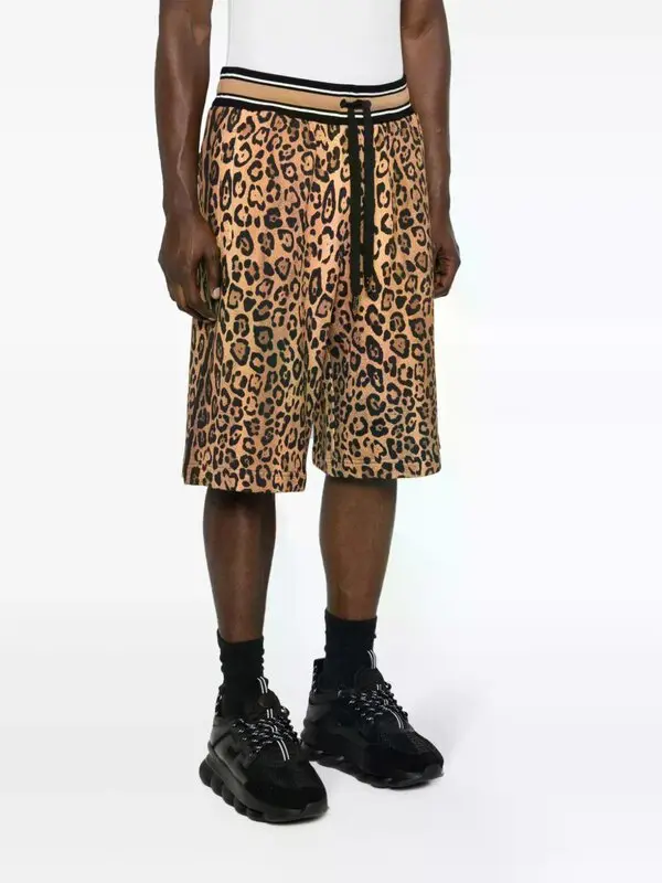 Dolce & Gabbana Animal Print Track Shorts