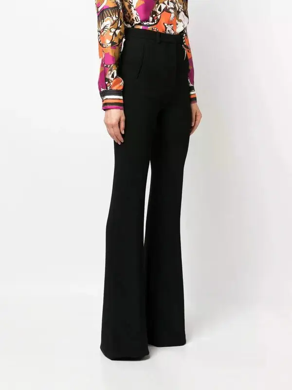 Roberto Cavalli High-waist Flared Wool Trousers