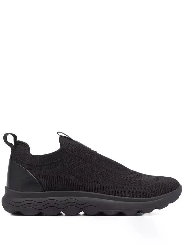 Geox Spherica Slip-on Knit Sneakers - Black