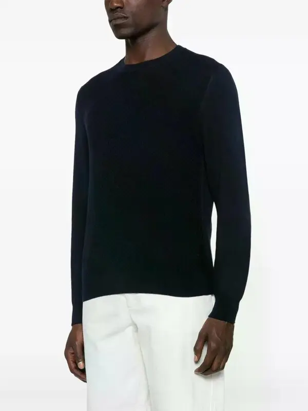 Canali Basket-weave Crew Neck Sweater