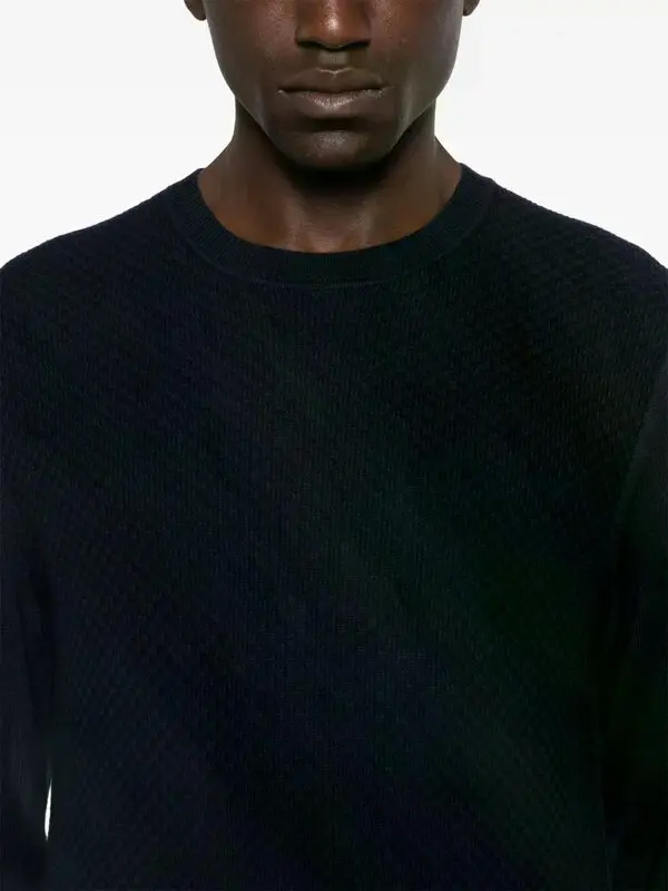 Canali Basket-weave Crew Neck Sweater