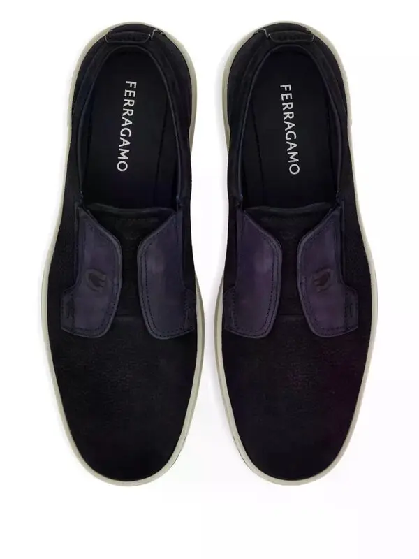 FERRAGAMO Suede Slip-on Sneakers - Blue