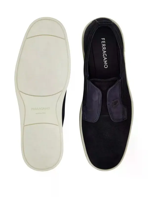 FERRAGAMO Suede Slip-on Sneakers - Blue