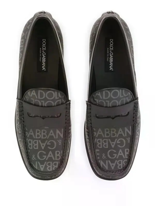 Dolce & Gabbana Logo-print Calf Leather Loafers