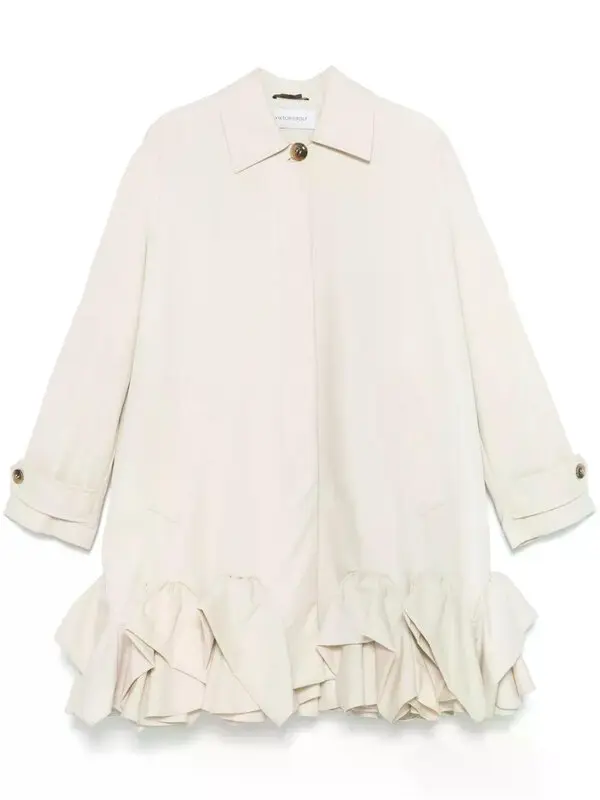 Viktor & Rolf Ruffled Cotton Gabardine Trench Coat