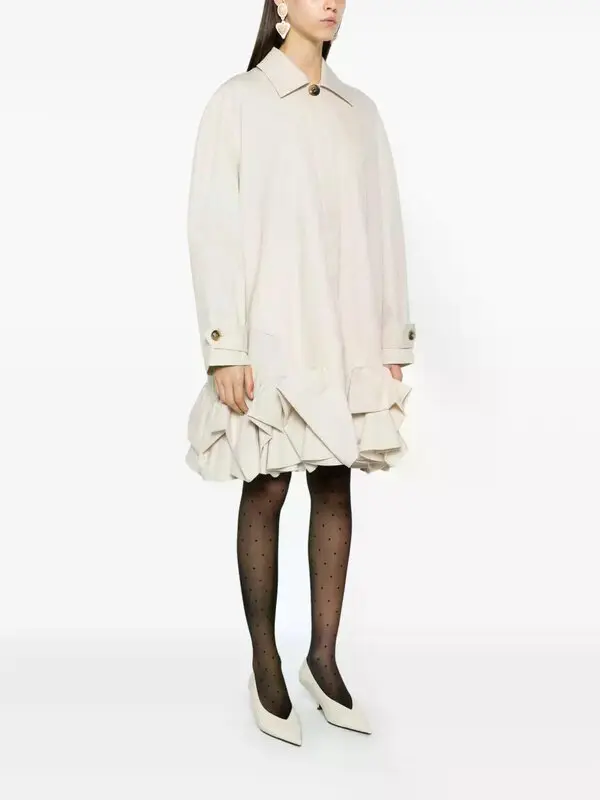 Viktor & Rolf Ruffled Cotton Gabardine Trench Coat