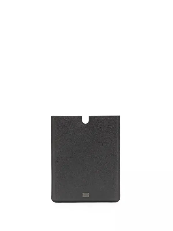 Dolce & Gabbana Logo-plaque Leather Tablet Case - Grey