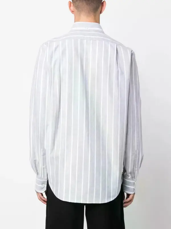 MSGM Logo-appliqué Striped Cotton Shirt