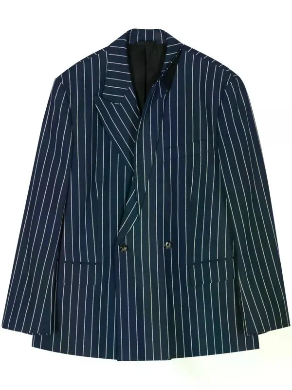MARINA YEE Striped Double-breasted Blazer